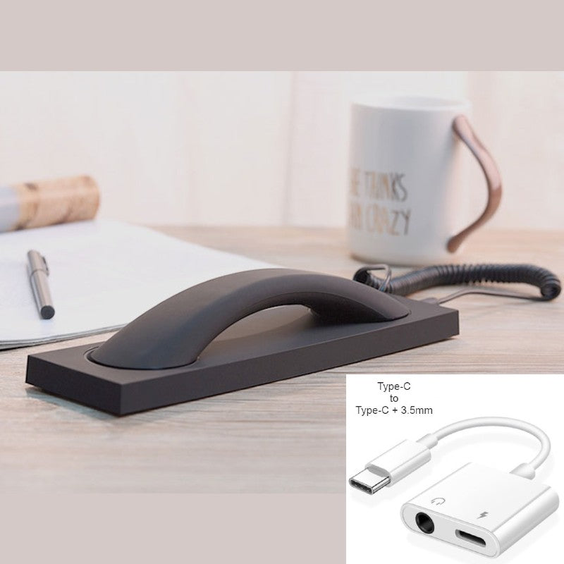 Retro Telephone Handset, with Type-c/Lightning to 3.5mm Adapter, for O ...