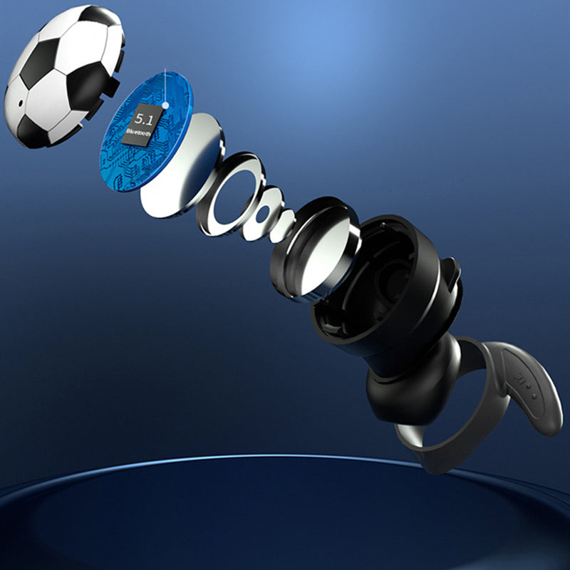 TWS Bluetooth5.1 Wireless Earbuds, with Unique Football Design, LED Ba ...