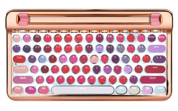 Portable Bluetooth Wireless Mechanical Keyboard, with 76 Keys, Dual Co ...