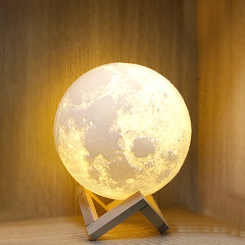 Rechargeable 3D Moon Night Light, with Touch Control & USB Charging Ca ...
