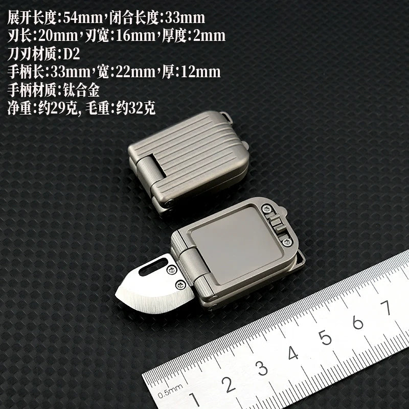 Titanium Mini Folding Keychain: Outdoor, Self-Defense, Portable Expres ...