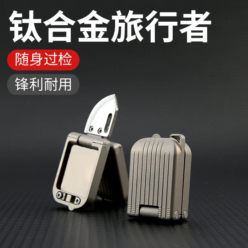 Titanium Mini Folding Keychain: Outdoor, Self-Defense, Portable Expres ...
