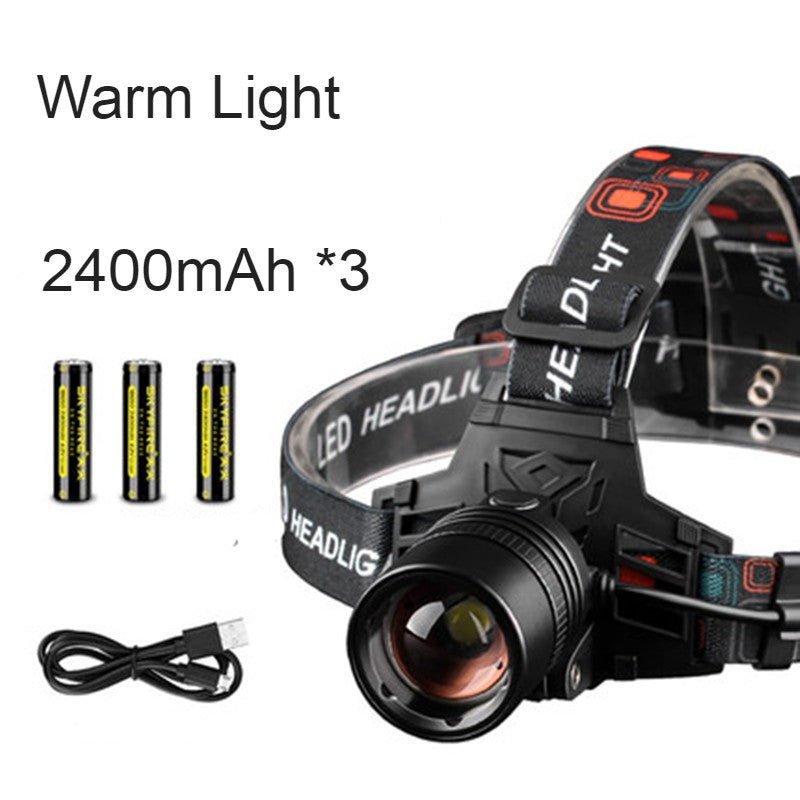 Rechargeable Waterproof Bright LED Work Headlamp, with Zoomable Light ...