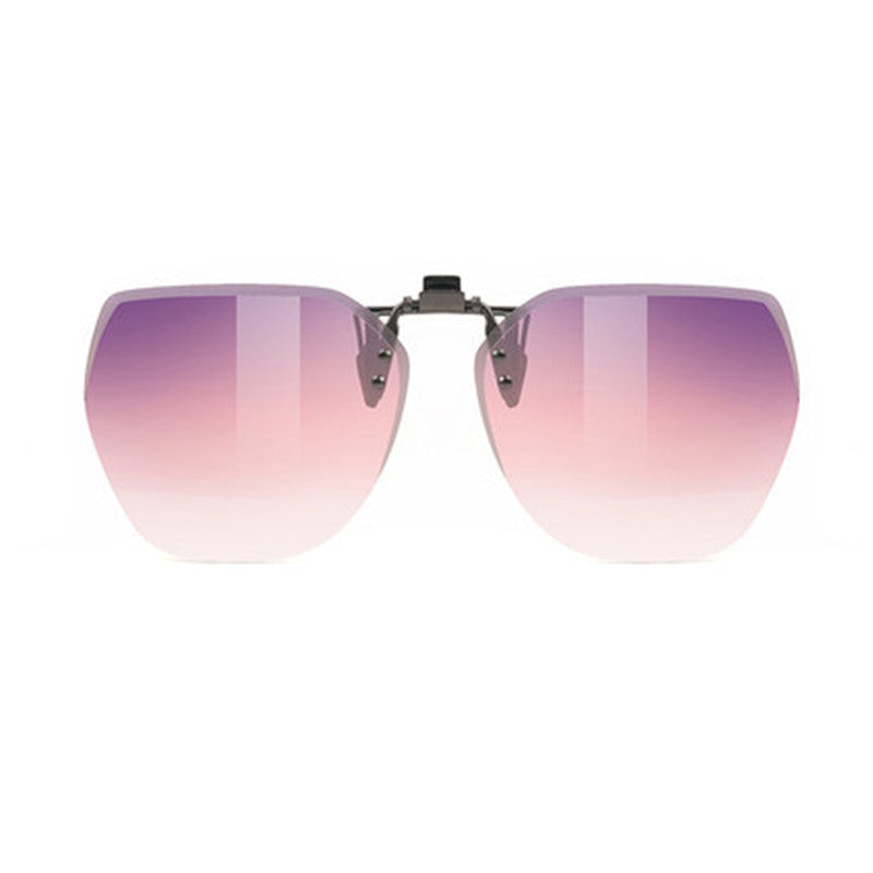 Clip-on Rimless Polarized Sunglasses, with Anti-glare and Flip-Up Desi ...