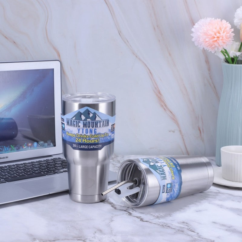 Large Capacity Stainless Steel Insulated Cup With High-Capacity Straw ...