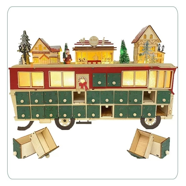 Wooden Bus Christmas Countdown Advent Calendar – Soho Emporium
