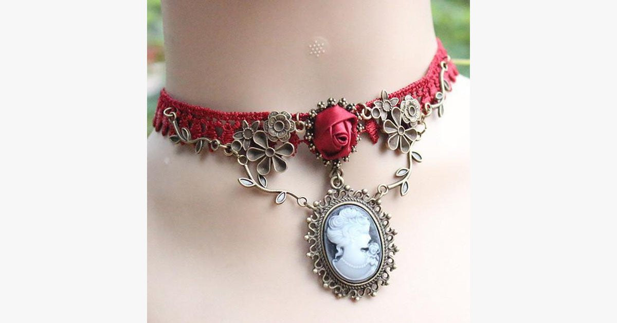 Red Lace Choker Necklace – Soho Emporium