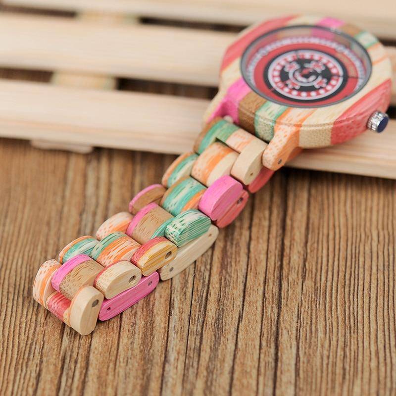 Colorful Bamboo Wood Watch for Women - Wooden Band - In Gift Box – Soho ...
